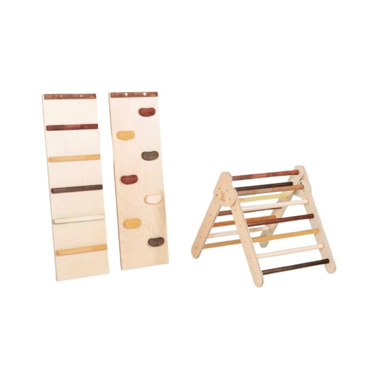 Bunny Hopkins Pikler Triangle Earth Tones Mini With Ladder and Rock ...